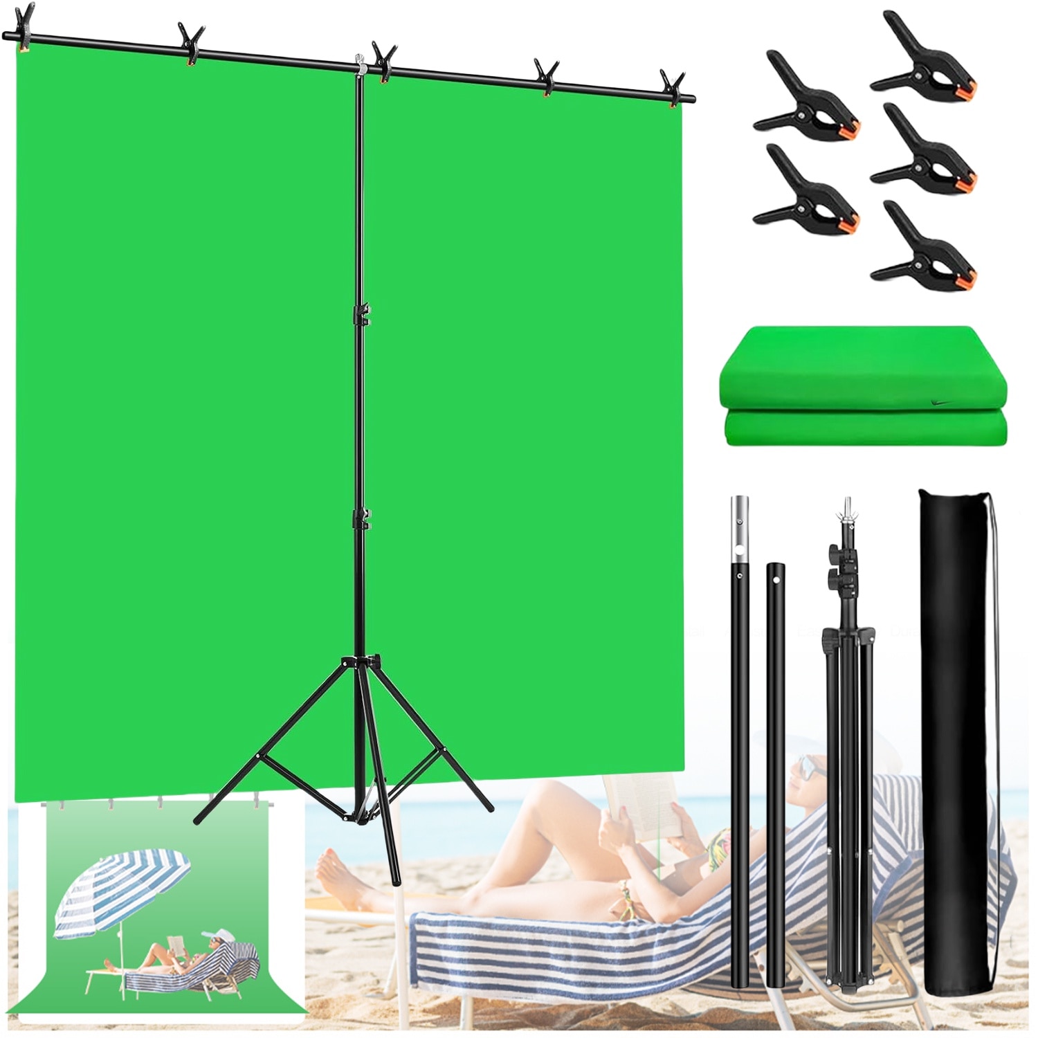 Kit perete fundal verde, Puepoul, 150x200cm, Kit Studio cu Fundal ...