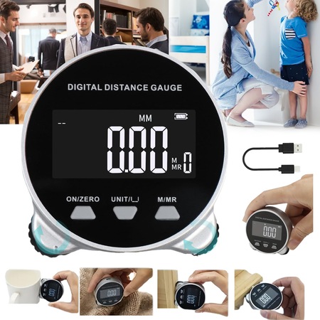 Ruleta electronica digitala 200m, Puepoul, cu ecran LCD, incarcare USB ...