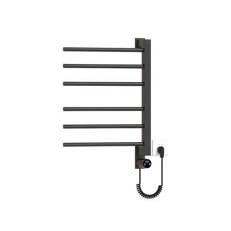 Port-prosop electric TRENDYS, 45x 65 cm, digital, negru mat, cu 6 brate ...