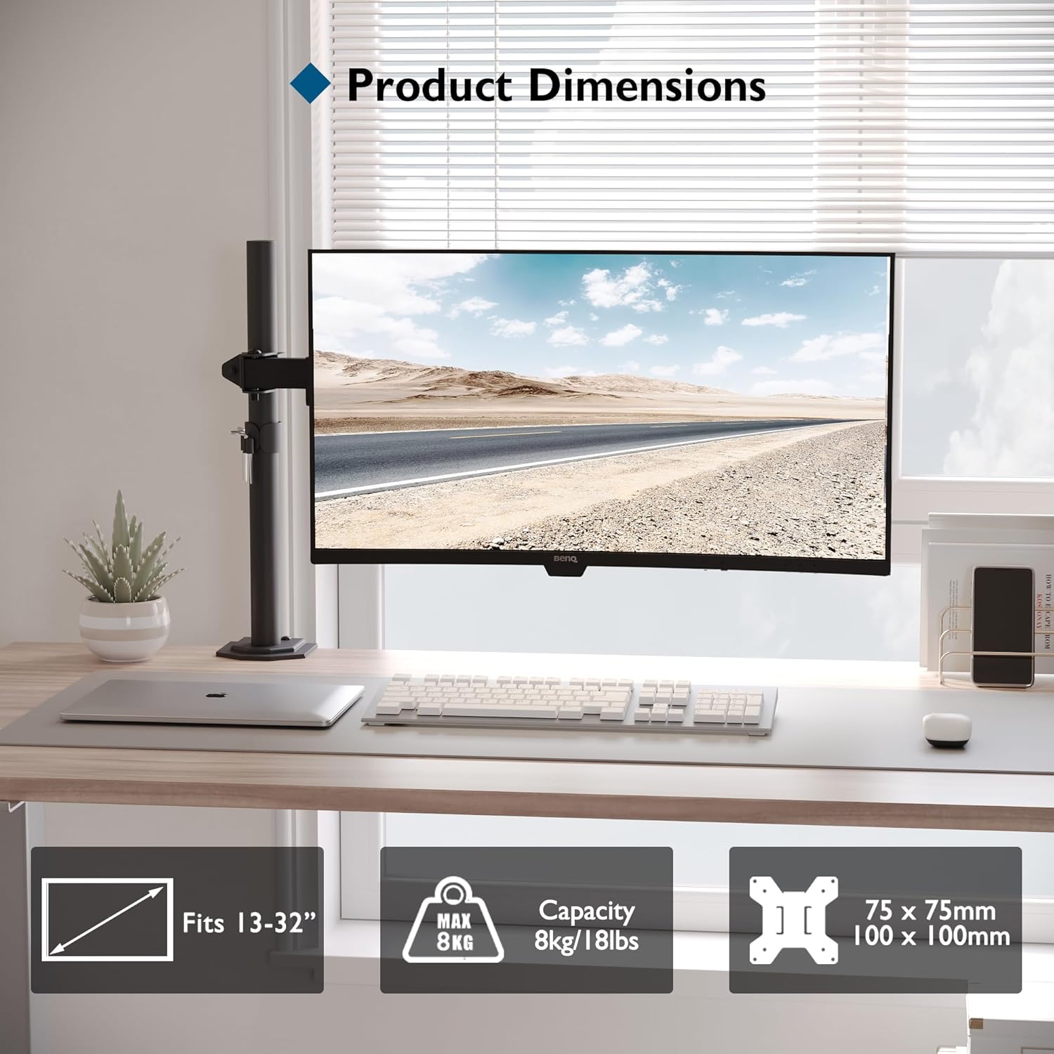 Suport Monitor 13-32" inch, Solid, Slim si Usor Reglabil, Organizator ...