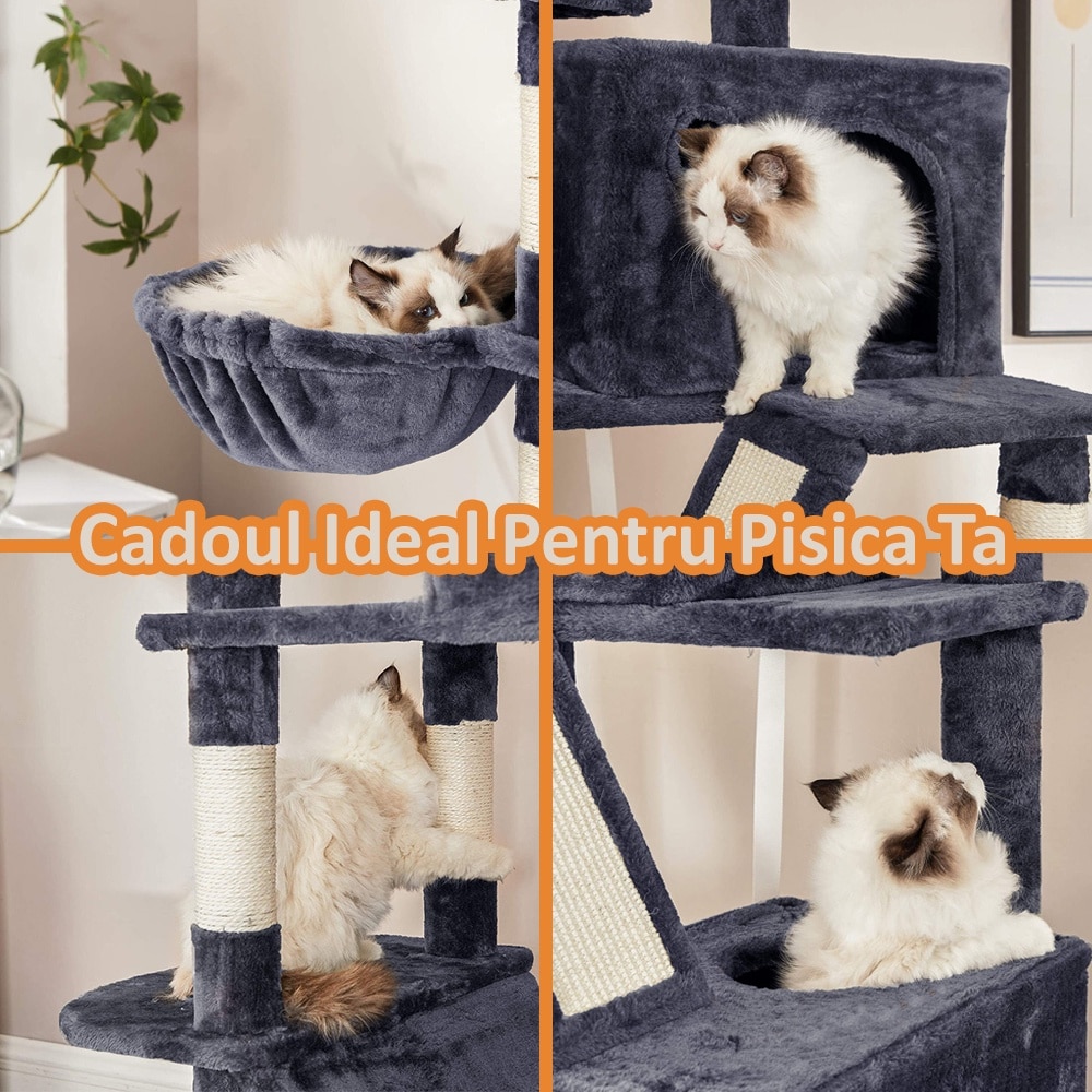 Ansamblu de joaca pentru pisici Fish & Paws ®, cu 2 bile suspendate ...