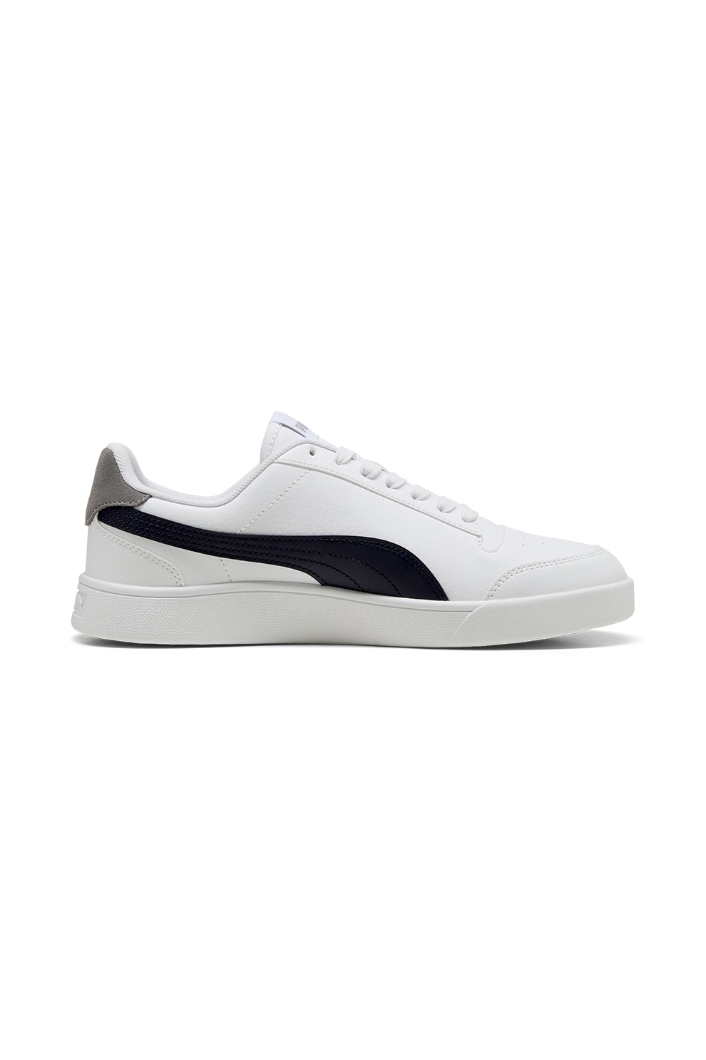 Puma, Pantofi sport de piele ecologica Shuffle, Negru, Alb murdar, 8.5 ...