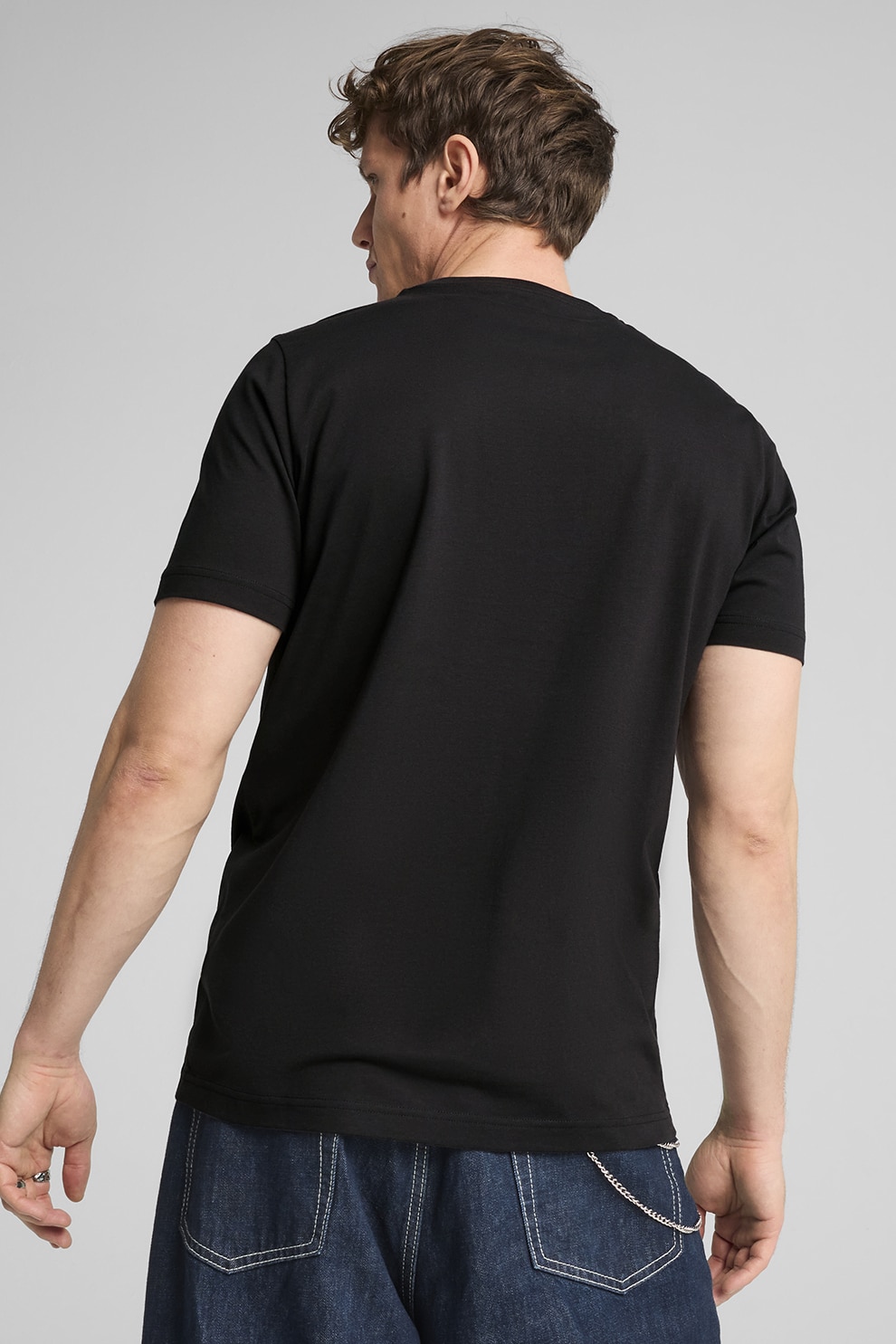 Puma, Tricou din amestec de bumbac cu imprimeu logo, Alb, Negru, M ...