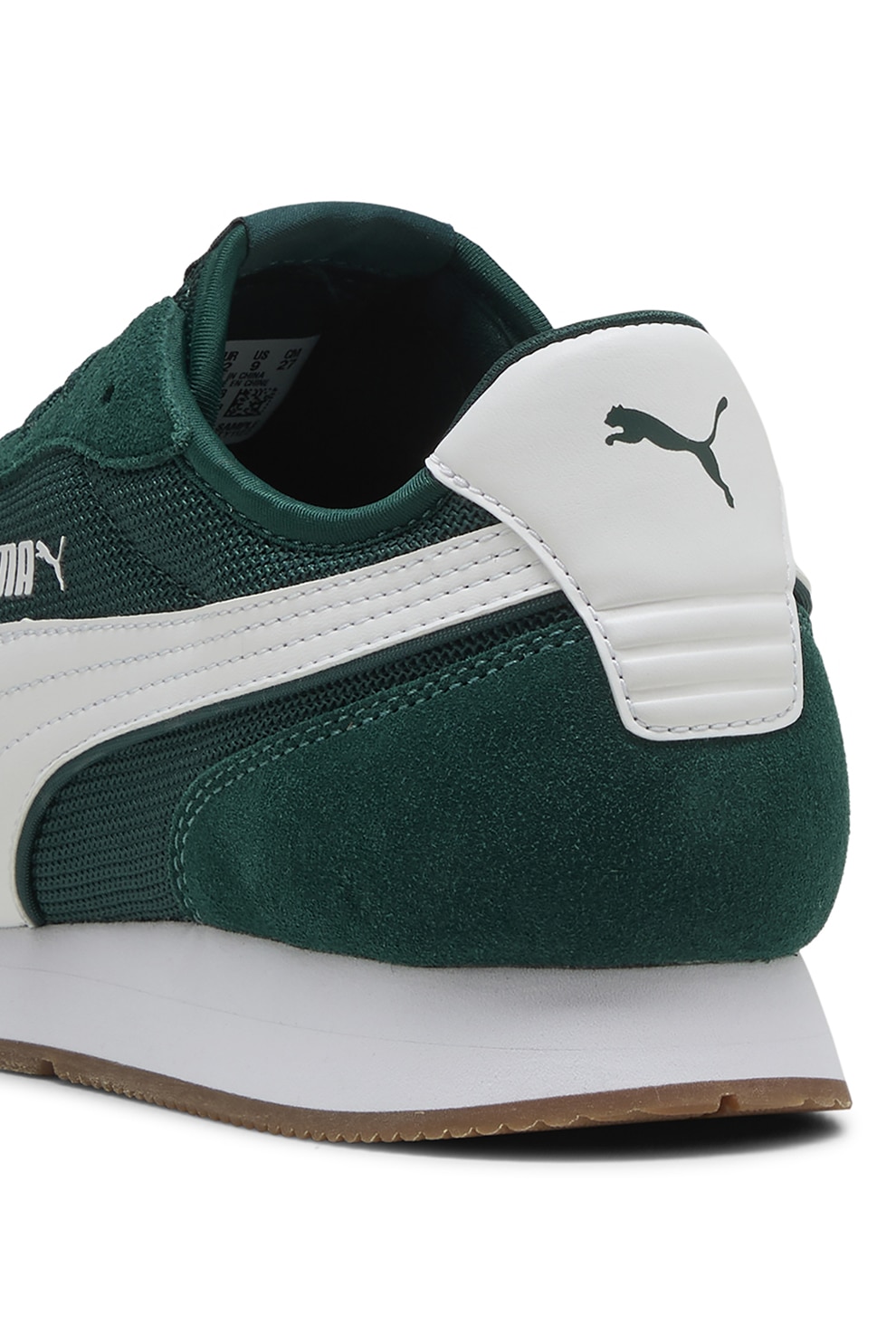 Puma, Pantofi sport St Miller de piele intoarsa si plasa, Verde inchis ...