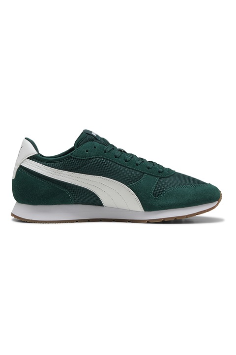 Puma, Pantofi sport St Miller de piele intoarsa si plasa, Verde inchis ...