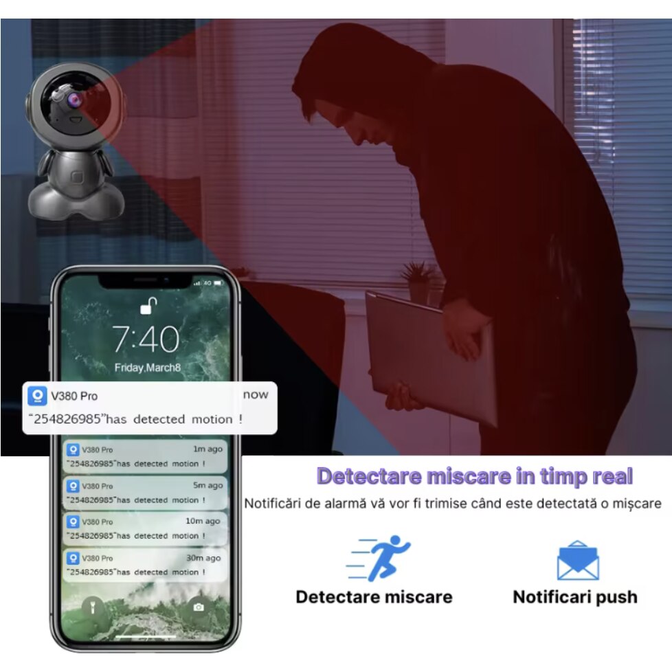 Baby Monitor Smart tip Robot, N2L Store®, Full HD, Wi-Fi, Card 64GB ...