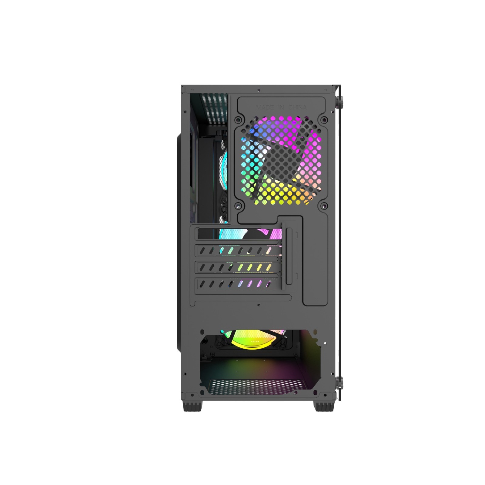 Case PRO GAMING ARROW FEKETE, Mini Tower, M-ATX, Forrás nélkül, 4X RGB ...