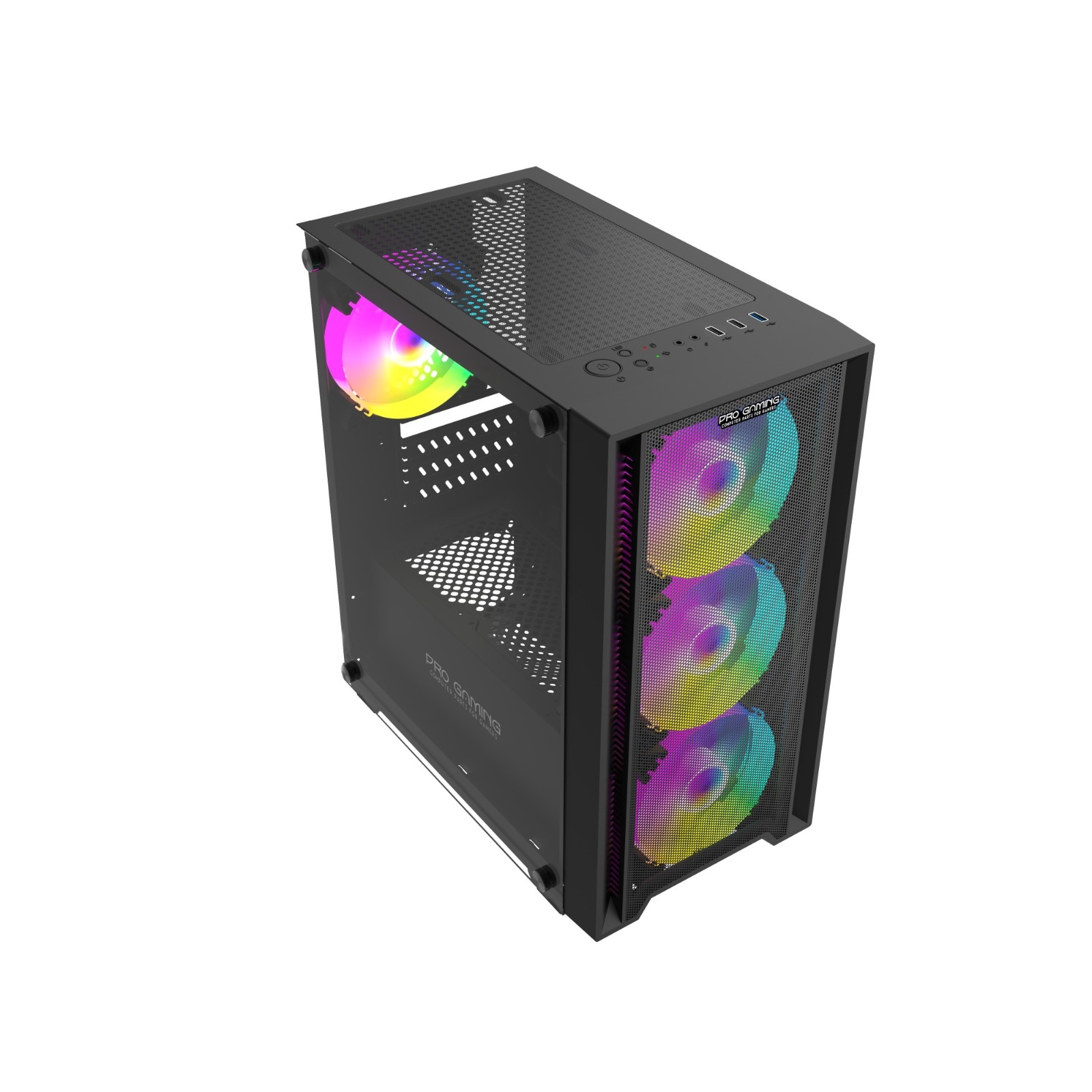 Carcasa PRO GAMING ARROW BLACK, Mini Tower, M-ATX, Fara Sursa, 4X RGB ...