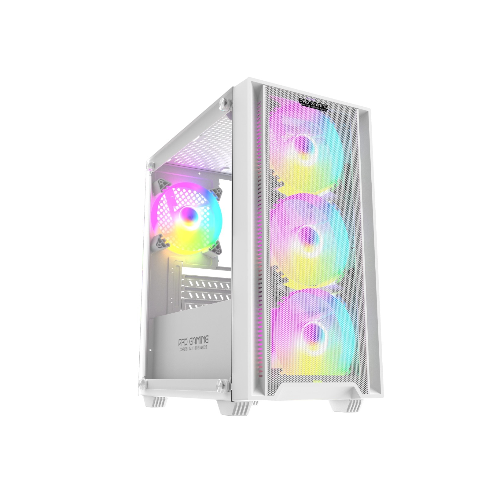 Carcasa PRO GAMING ARROW WHITE, Mini Tower, M-ATX, Fara Sursa, 4X RGB ...