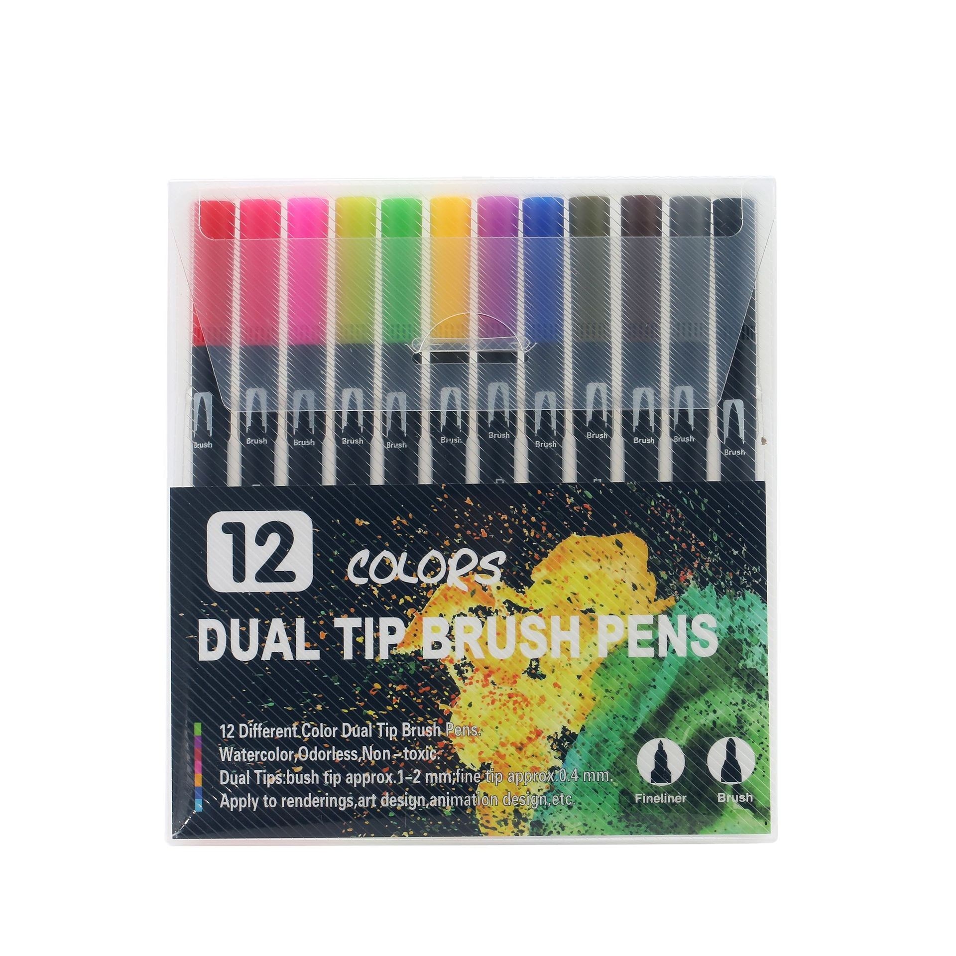 Set 12 Carioci, Flippy, pe Baza de Apa, 2 Tipuri de Varf, 1-2 mm, 0.4 ...