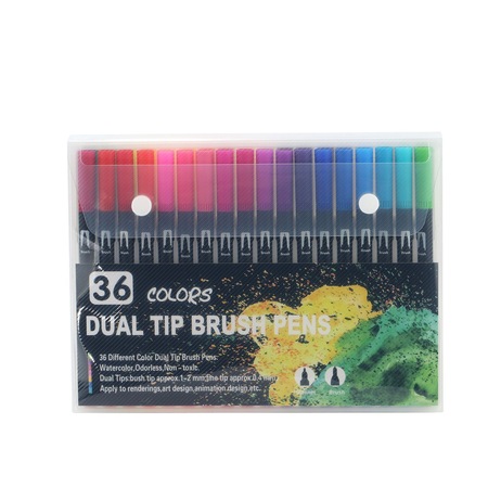 Set 36 Carioci, Flippy, pe Baza de Apa, 2 Tipuri de Varf, 1-2 mm, 0.4 ...