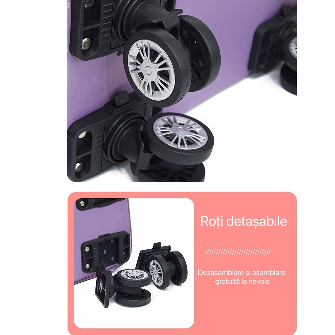 Geanta de voiaj cu role, NEVERMORE®, 25L-55L, trei etaje pliabila ...