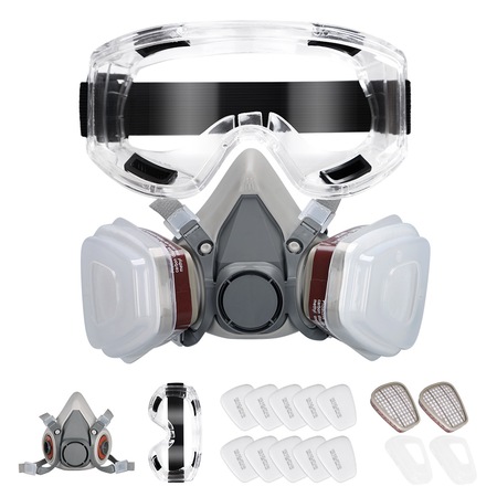 Set masca respiratorie si ochelari de protectie, ZOUN, cu filtru de ...