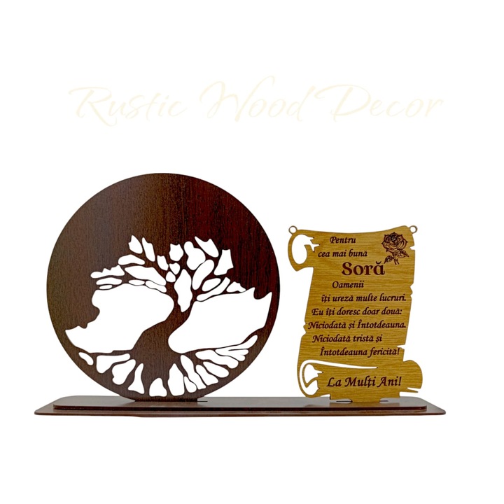Blank Tablou copacul vietii cu placuta, cadou personalizat cu mesaj ...