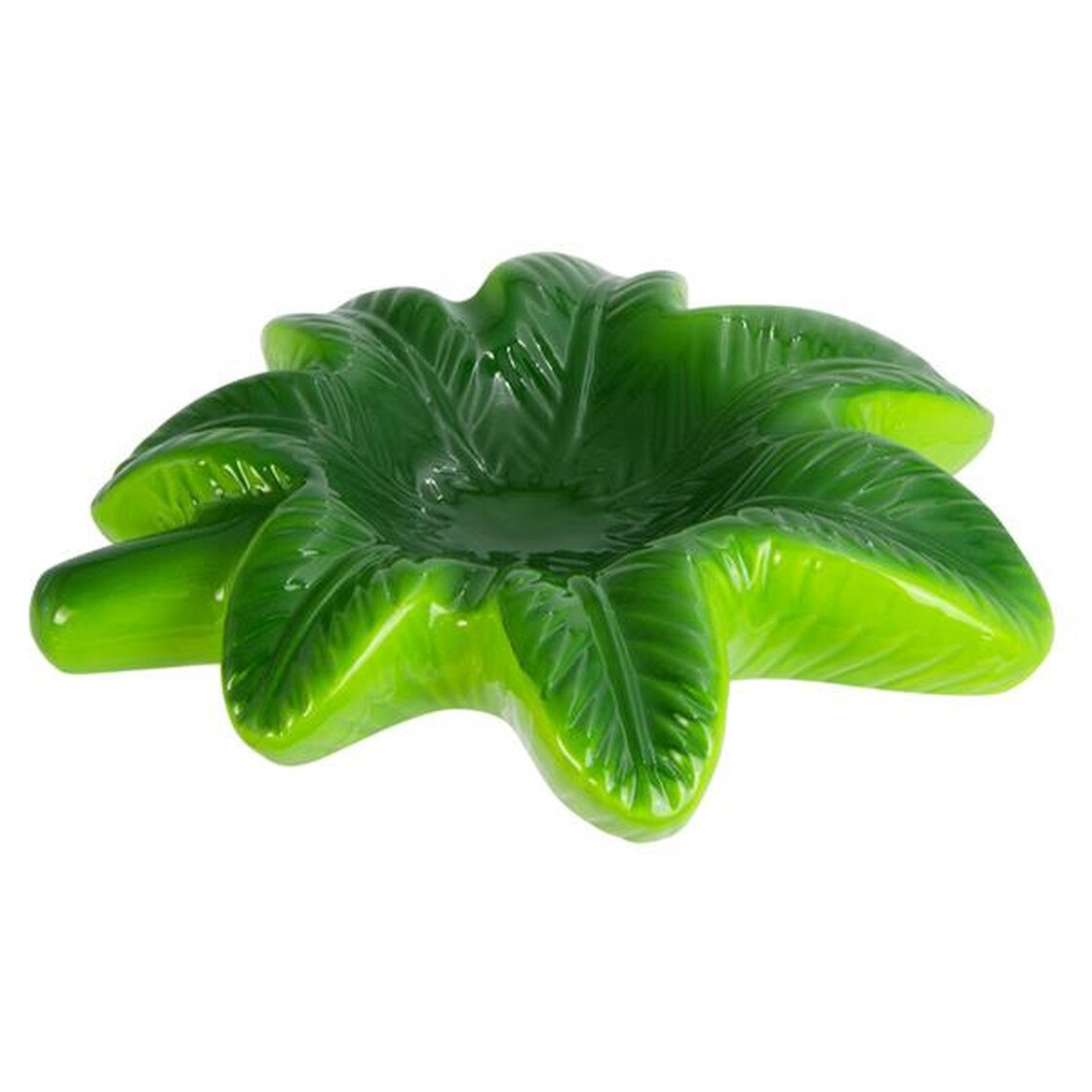 Scrumiera frunza Canabis, din ceramica, nuante de verde, foarte ...