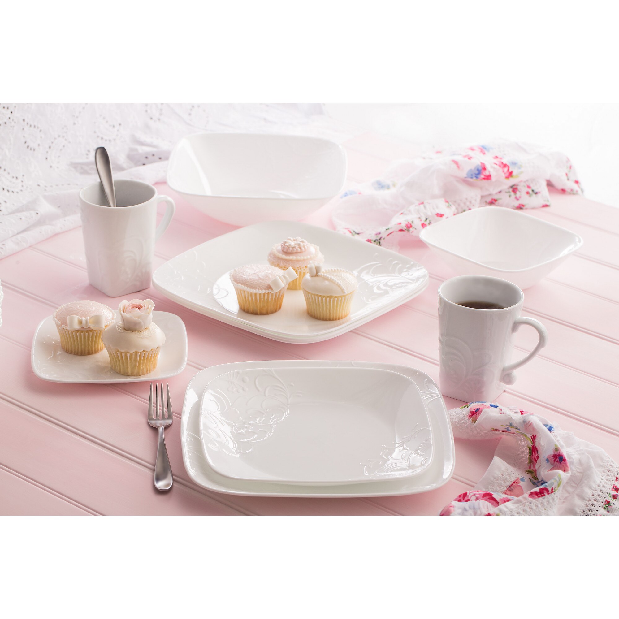 Сервиз за хранене Corelle, Cherish, square shape, 16 части - eMAG.bg