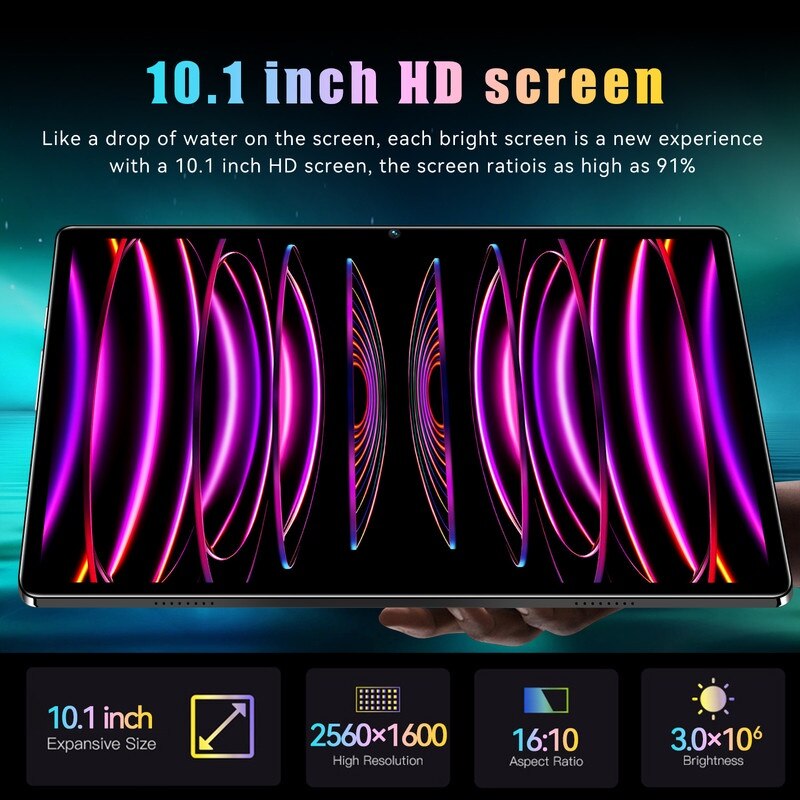 Tableta 10.1 inch, Byseng Pad 6S, 6GB RAM, 512GB ROM, procesor 8-core, ecran IPS HD 1280x800 ...