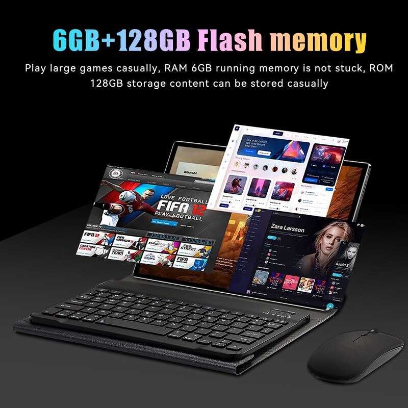 Tableta 10.1 inch, Byseng Pad 6S, 6GB RAM, 512GB ROM, procesor 8-core, ecran IPS HD 1280x800 ...