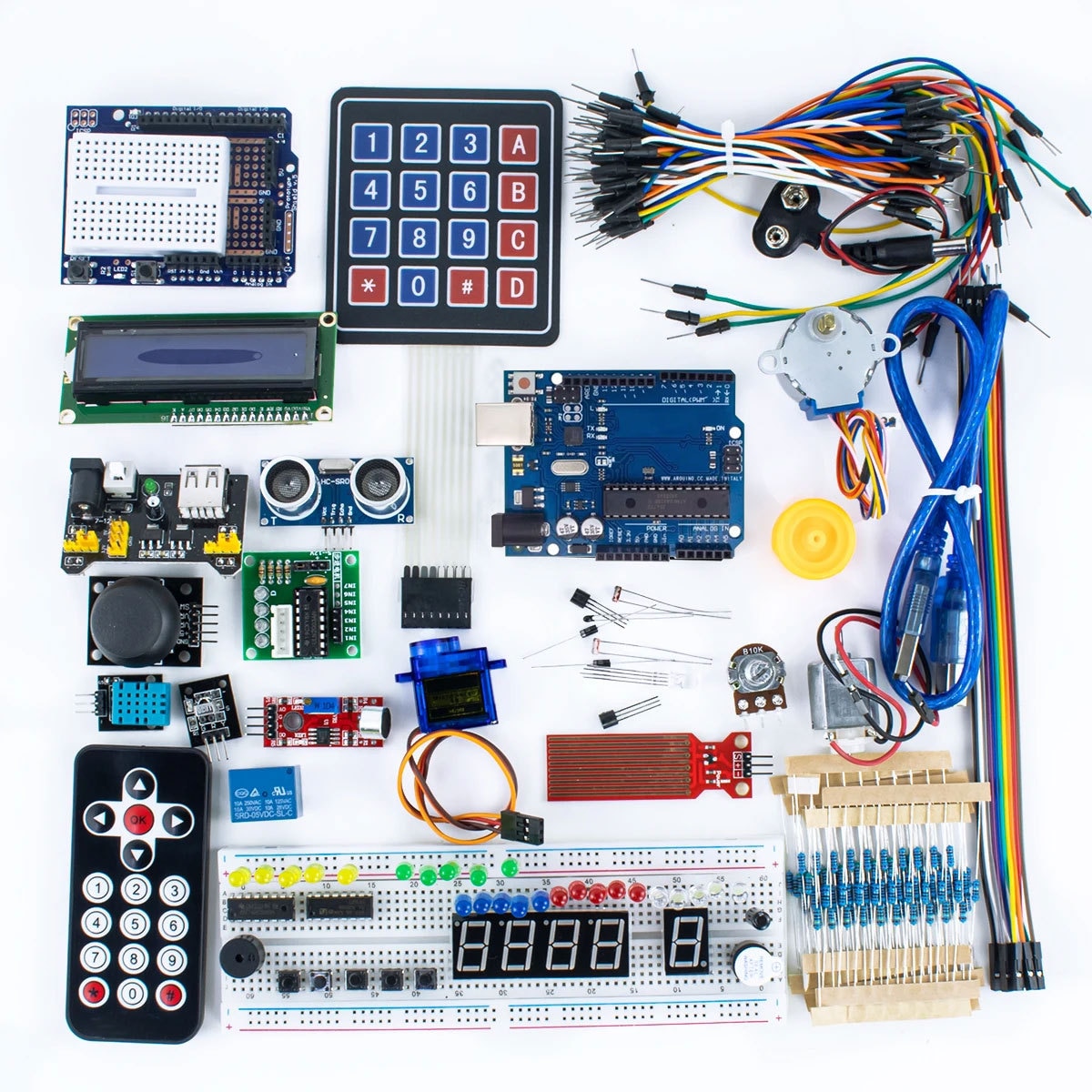 Kit de programare Arduino Starter UNO R3, LCD1602, Pentru incepatori ...