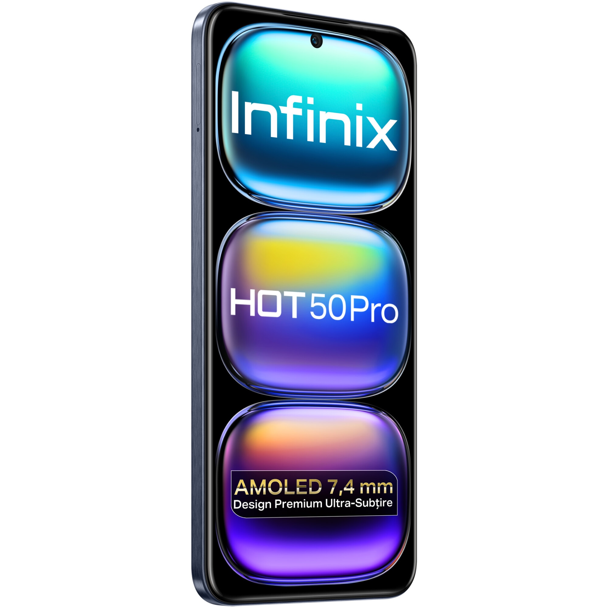 Telefon mobil INFINIX HOT 50 Pro, 8GB, 256GB, 4G, SLEEK BLACK - eMAG.ro