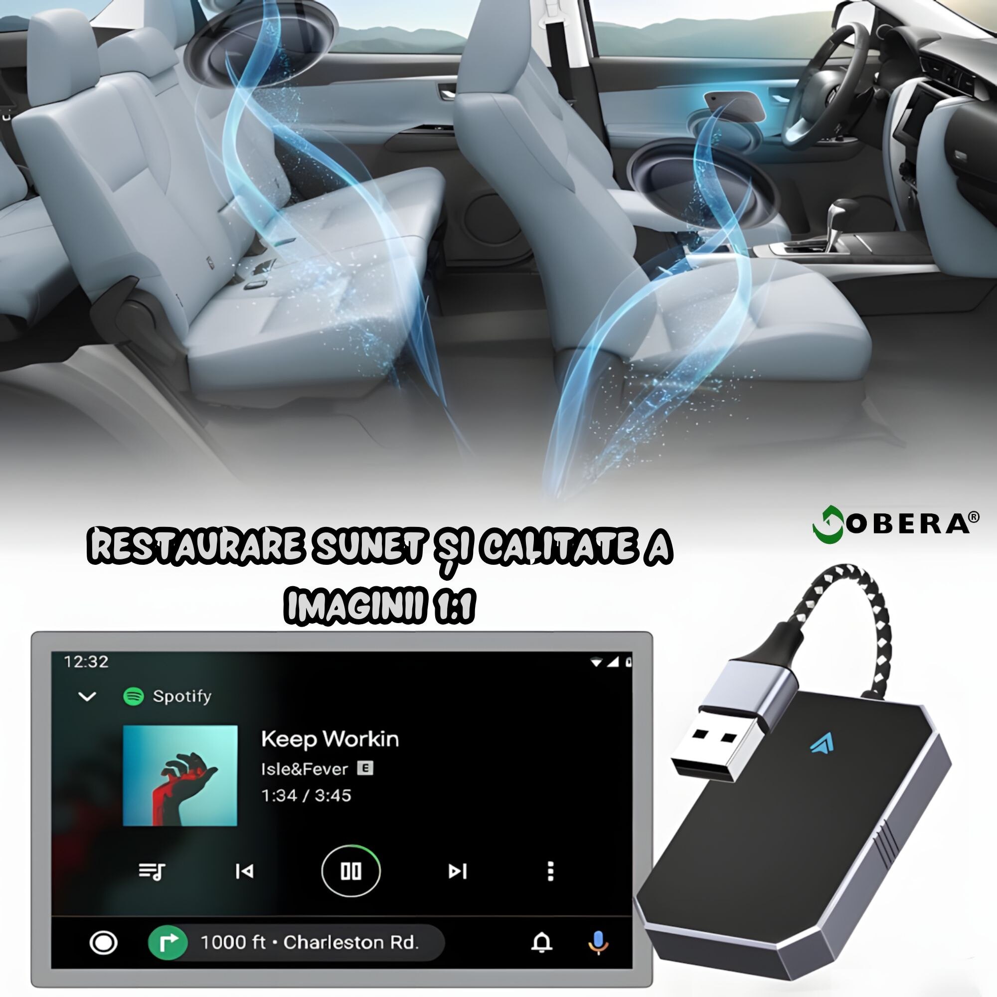 Modul Android Auto Wireless goBERA®, Pentru masini cu Android Auto de ...