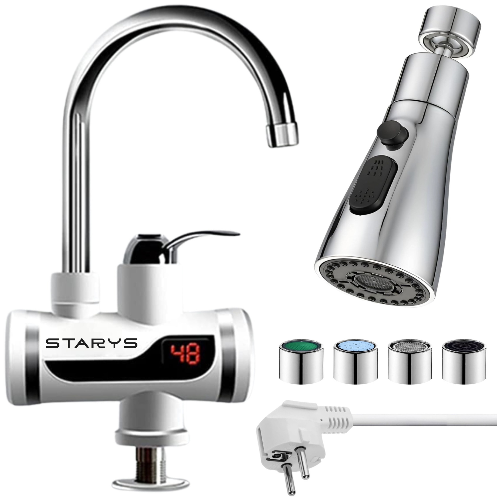 Robinet Instant Apa Calda STARYS, Afisaj Digital, Putere 3000W, Cap ...