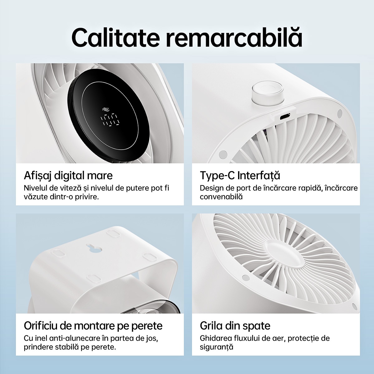 Ventilator de birou de mare viteza F87, ventilator de mare viteza cu ...