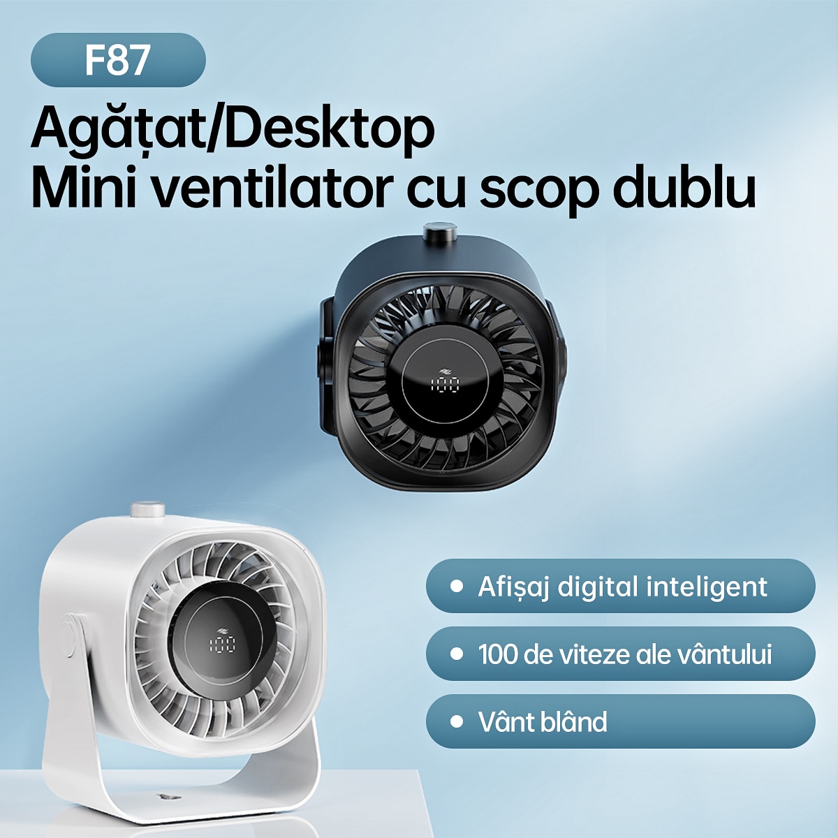 Ventilator de birou de mare viteza F87, ventilator de mare viteza cu ...