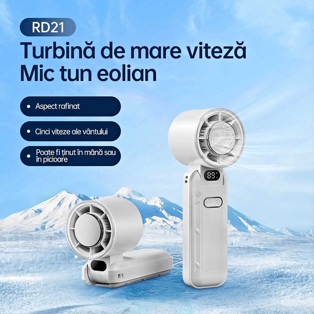 Ventilator de racire portabil pliabil de mare viteza RD21, afisaj ...