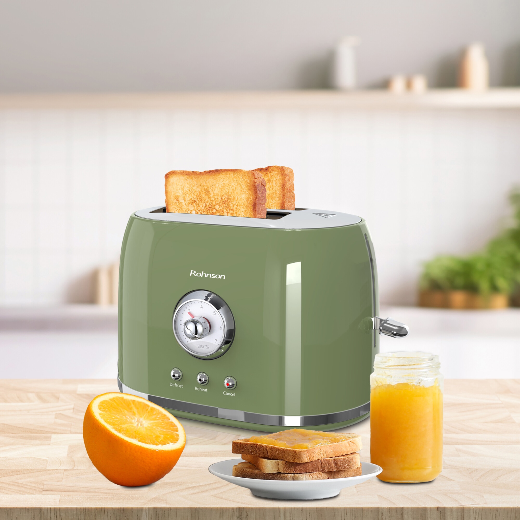Toaster Rohnson R2215 Nostalgia, 800W, 2 sloturi, 7 trepte, dezghetare ...