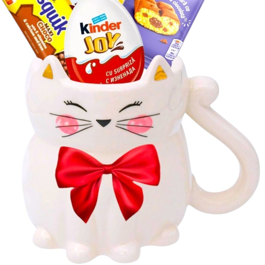 Set Cadou Cana Pisica CADOURI RAFINATE – Ou Kinder, Prajitura Milka, M ...