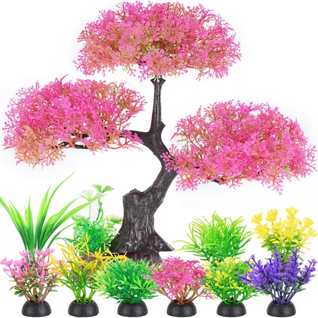 Plante artificiale pentru decor acvariu ROZ - eMAG.ro