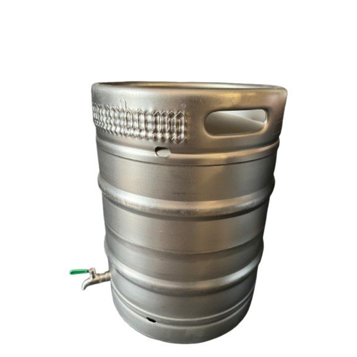 Butoi inox Keg 50 litri REC cu dop filet interior si reductie 1/2 si ...