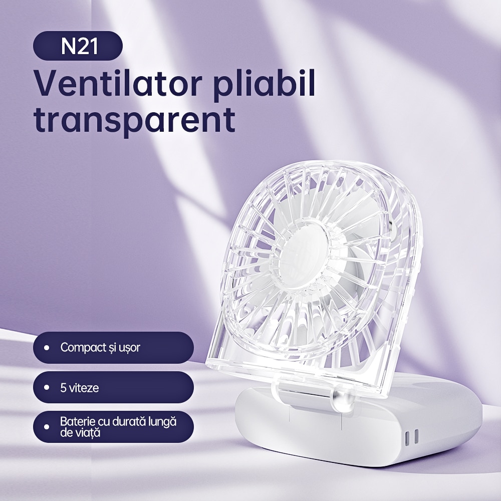 Ventilator de mana Mini portabil N21, cu mai multe viteze, mai multe ...