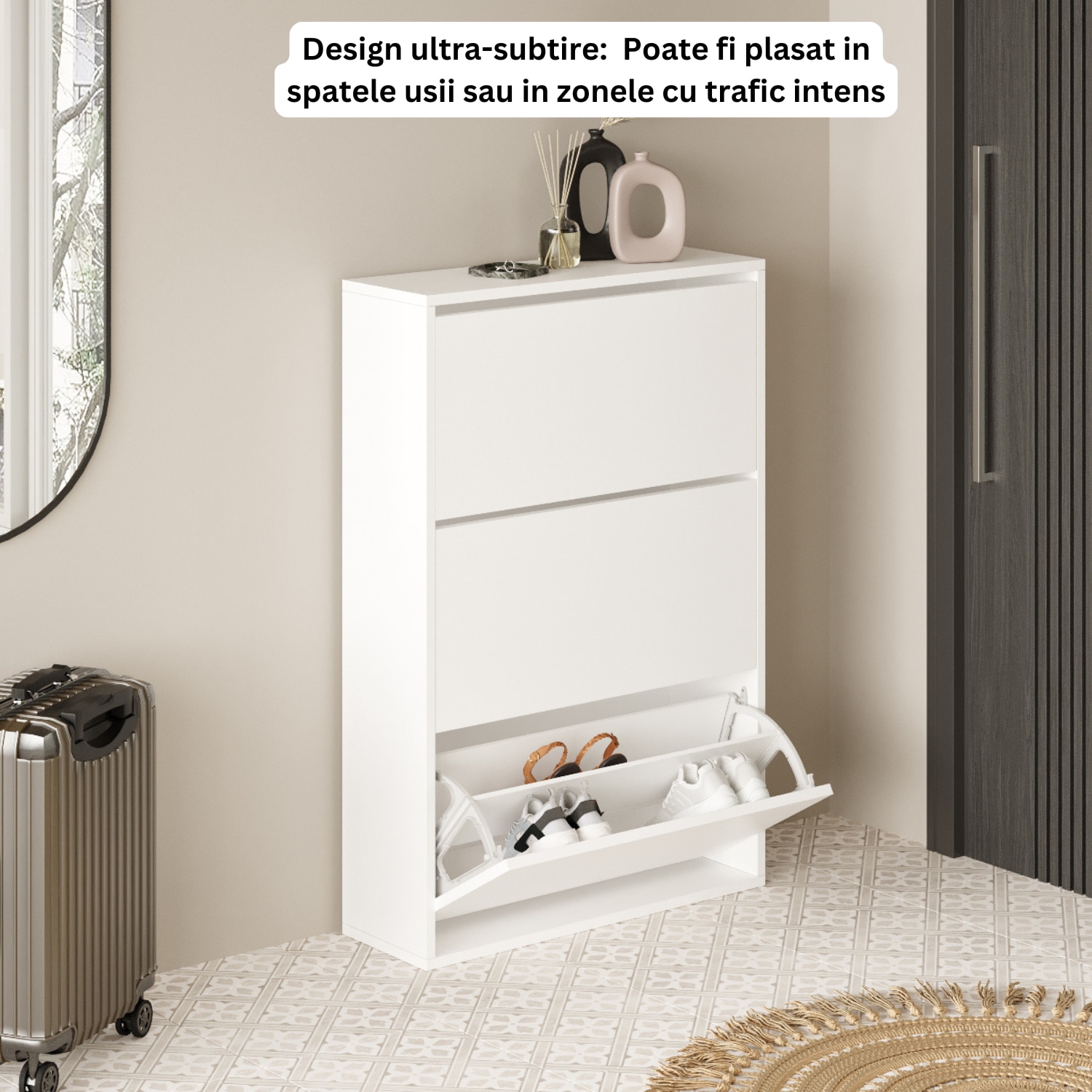 Pantofar Slim pentru Incaltaminte, Bezubi Bilbao, 3 Sertare, capacitate ...