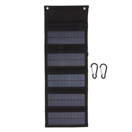 Panou solar portabil pliabil, 50W, silicon monocristalin, negru - eMAG.ro