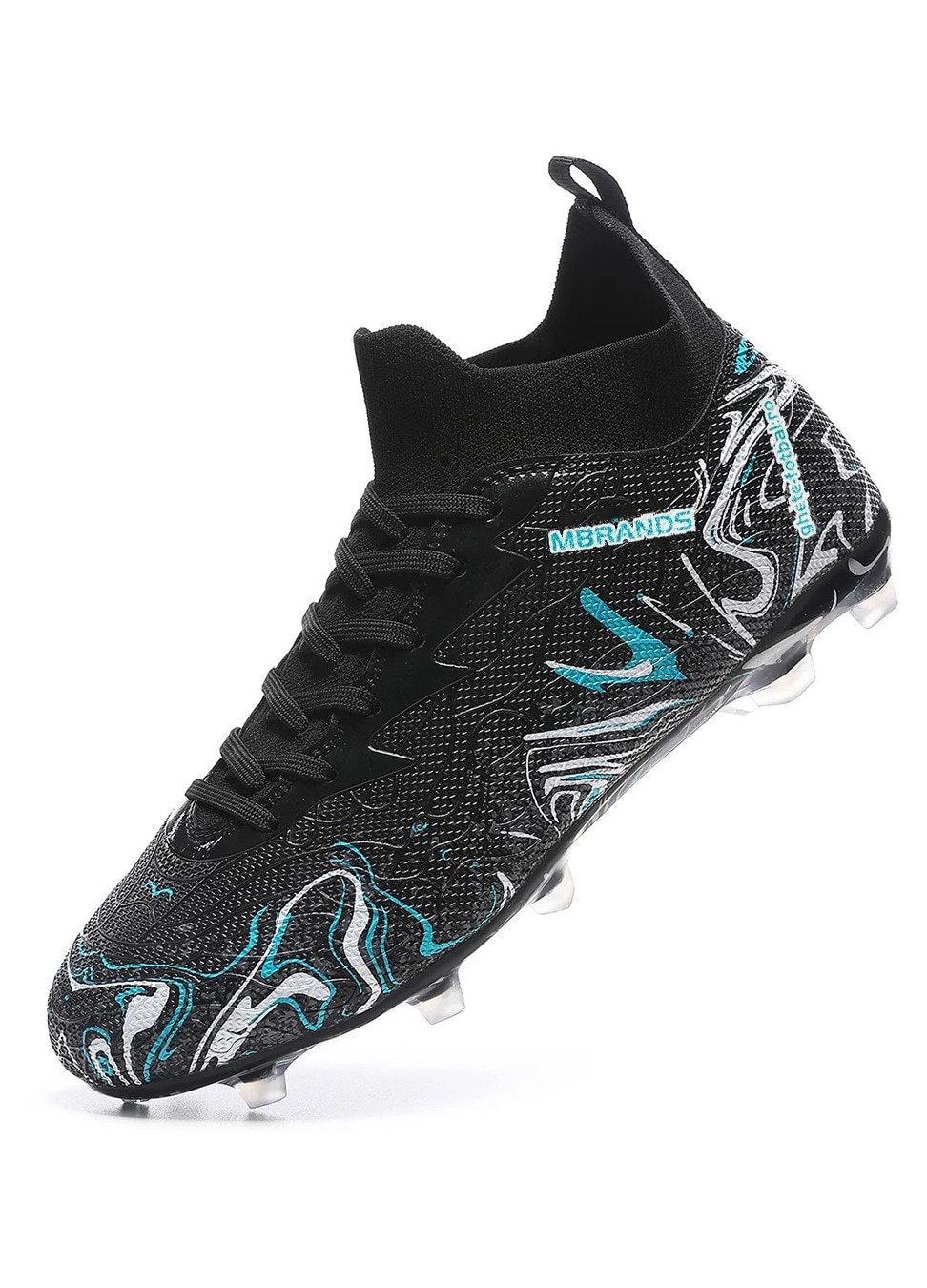 Ghete de fotbal MBrands, 8.3 cu glezna crampoane, culoare negru 41 ...