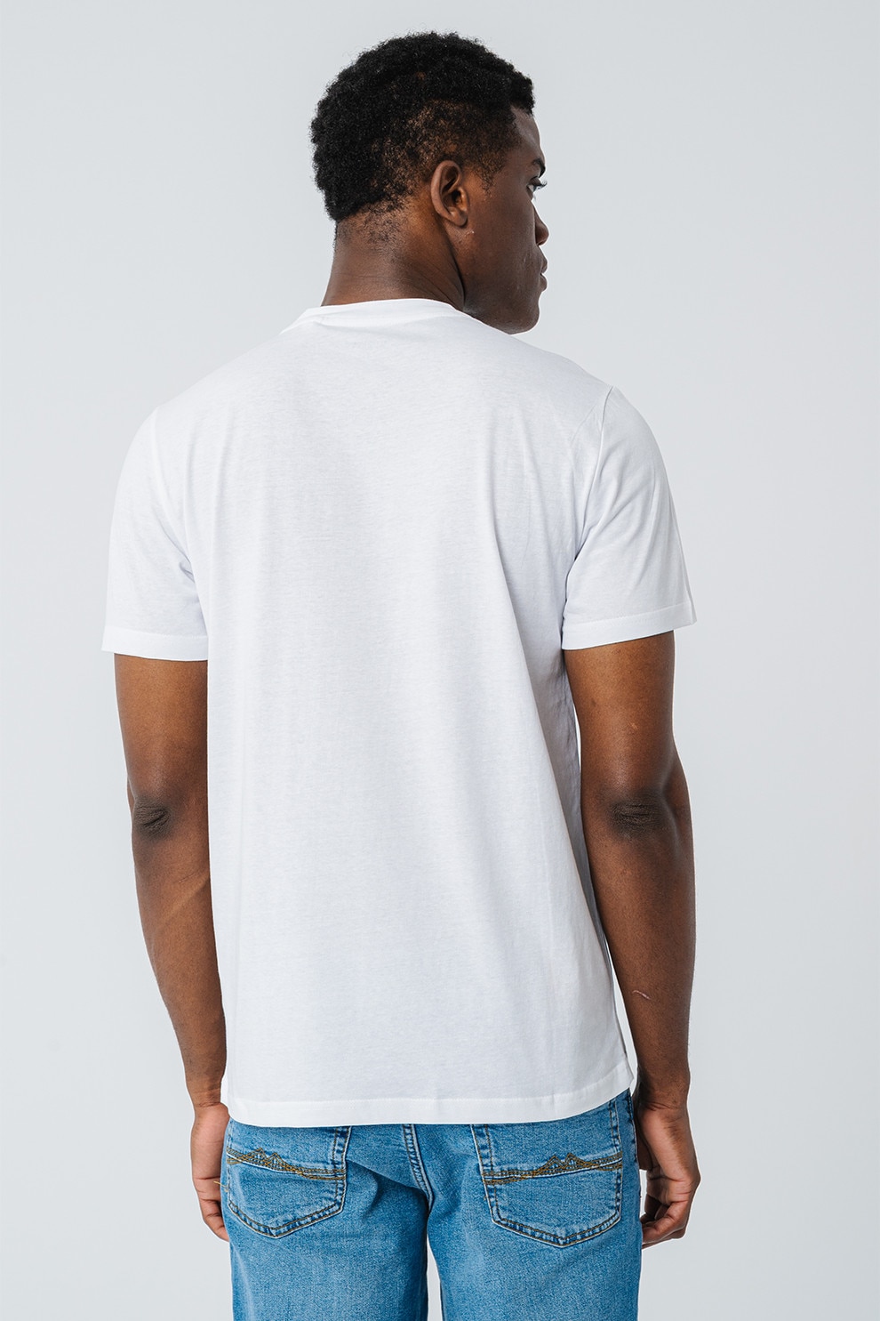 Mustang, Kerek nyakú logós póló, Fehér, Tengerészkék, L - eMAG.hu