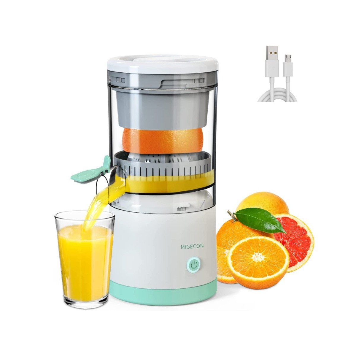 Storcator Electric De Citrice YZJ, Portabil, Cu Alimentare USB, Turcoaz ...