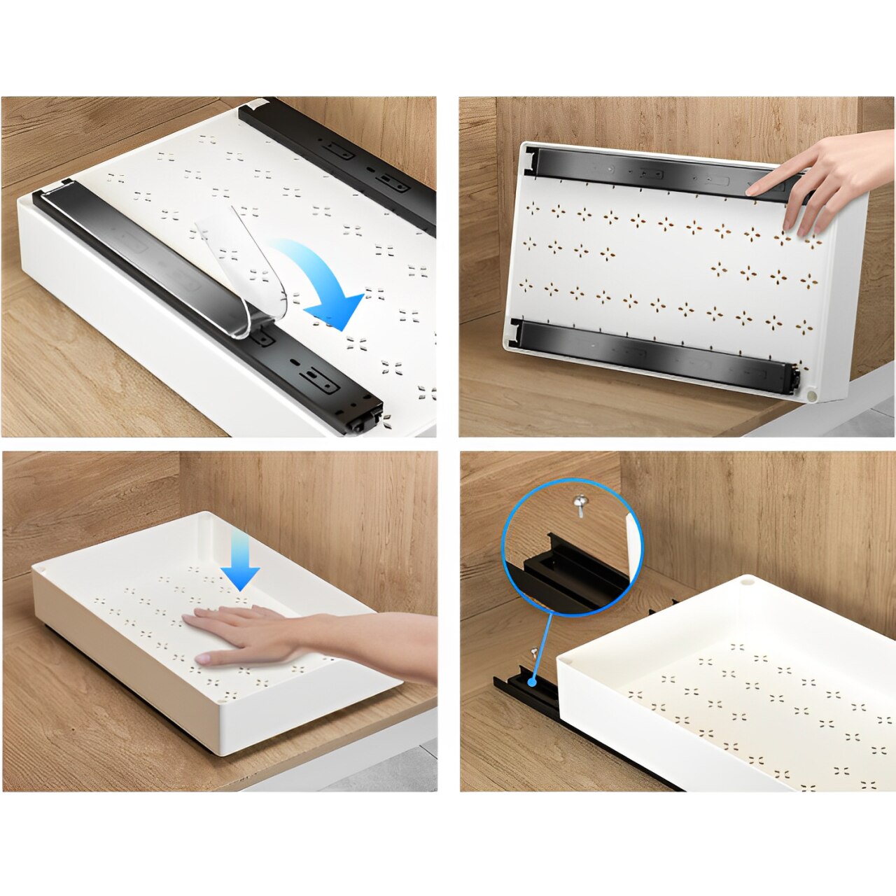 Set tavi din plastic, glisante, cu sina autoadeziva, marimi diferite ...