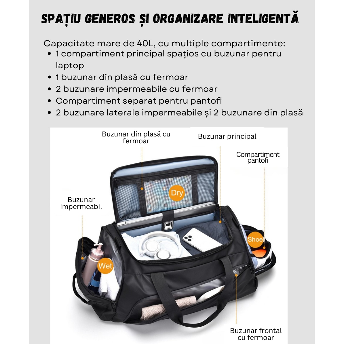 Geanta tip rucsac 3 in 1 Versatyx®, Pentru calatorii, bagaj de mana ...