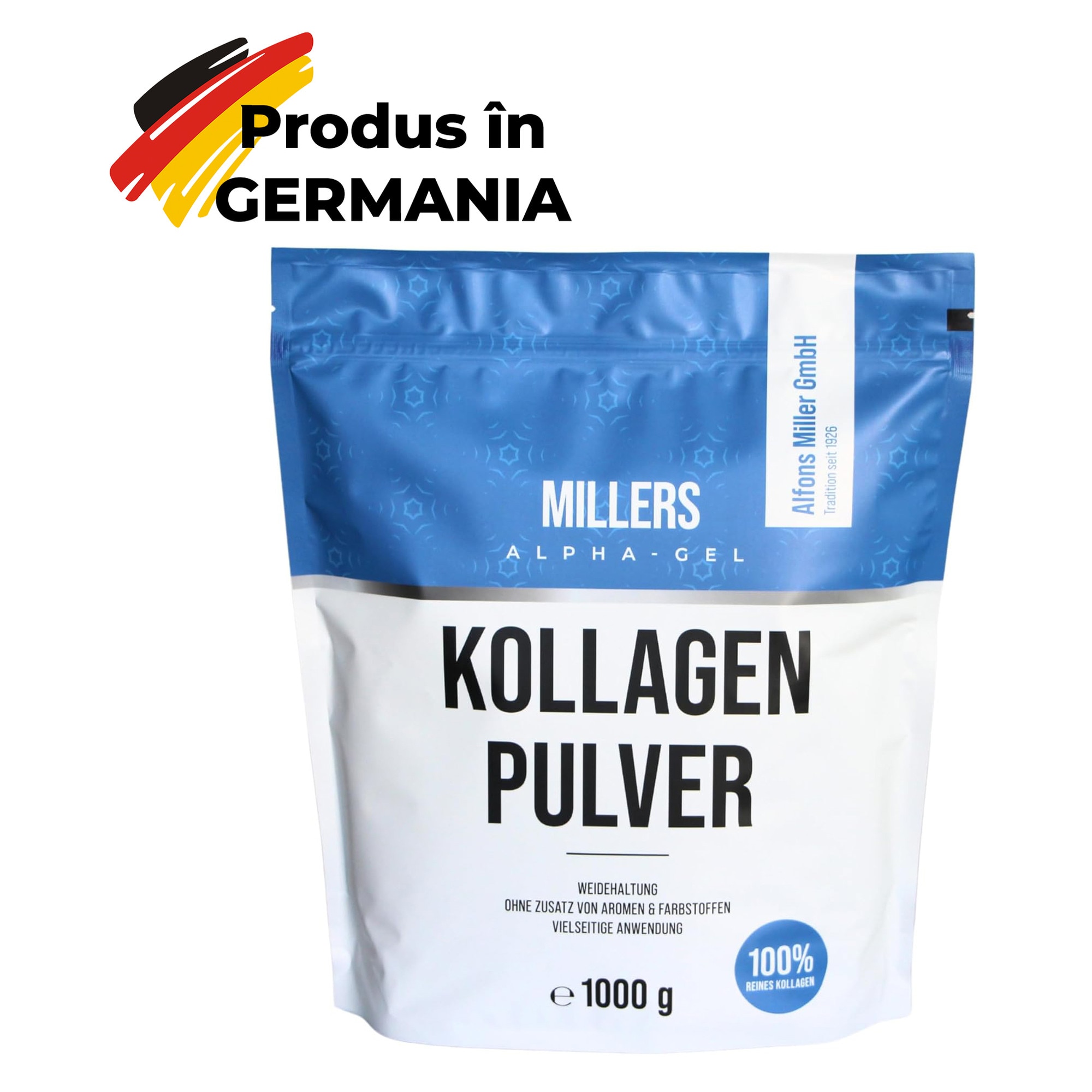 Colagen Hidrolizat Bovin Premium Millers Alpha-Gel, Pudra Naturala ...