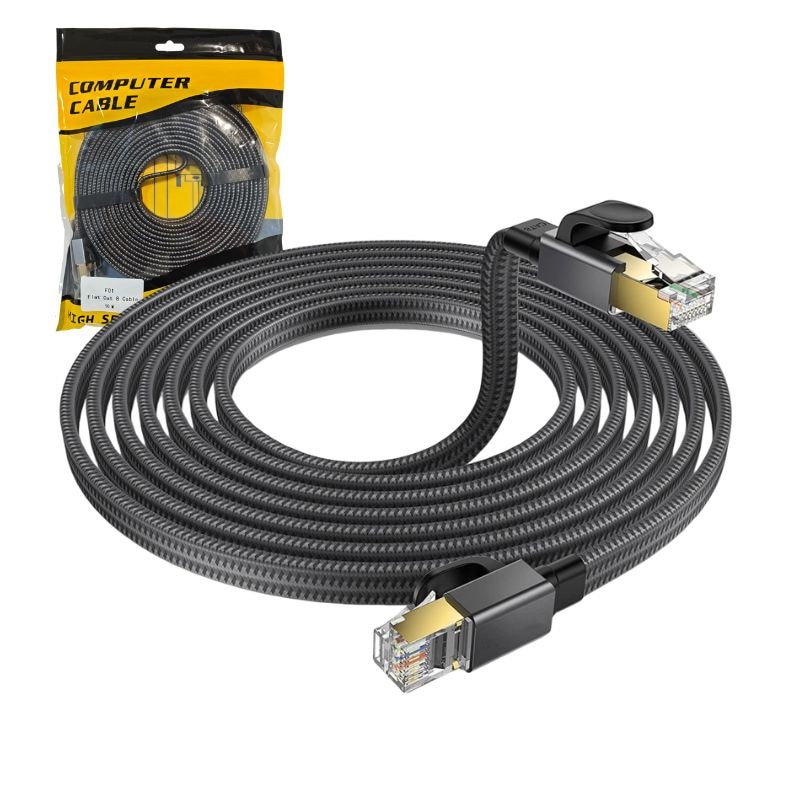Ethernet кабел Cat 8, 10m, 40Gbps, 2000MHz, дизайн против смущения ...