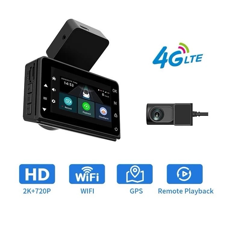 Camera auto 4G Cartela SIM P86 2K + camera spate 720P, 4G LTE, WiFi ...