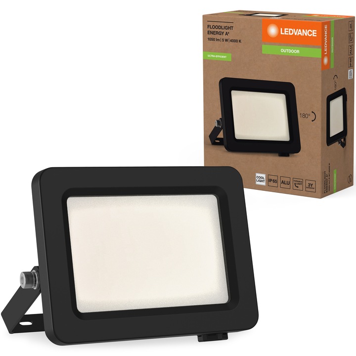 Proiector LED LEDVANCE Ultra-efficient, 5W, 1050 lm, lumina neutra ...