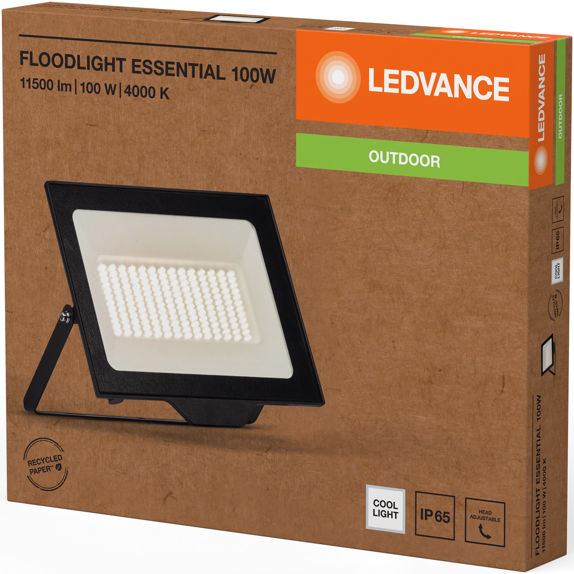 Proiector LED LEDVANCE Essential, 100W, 11500 lm, lumina neutra (4000K ...