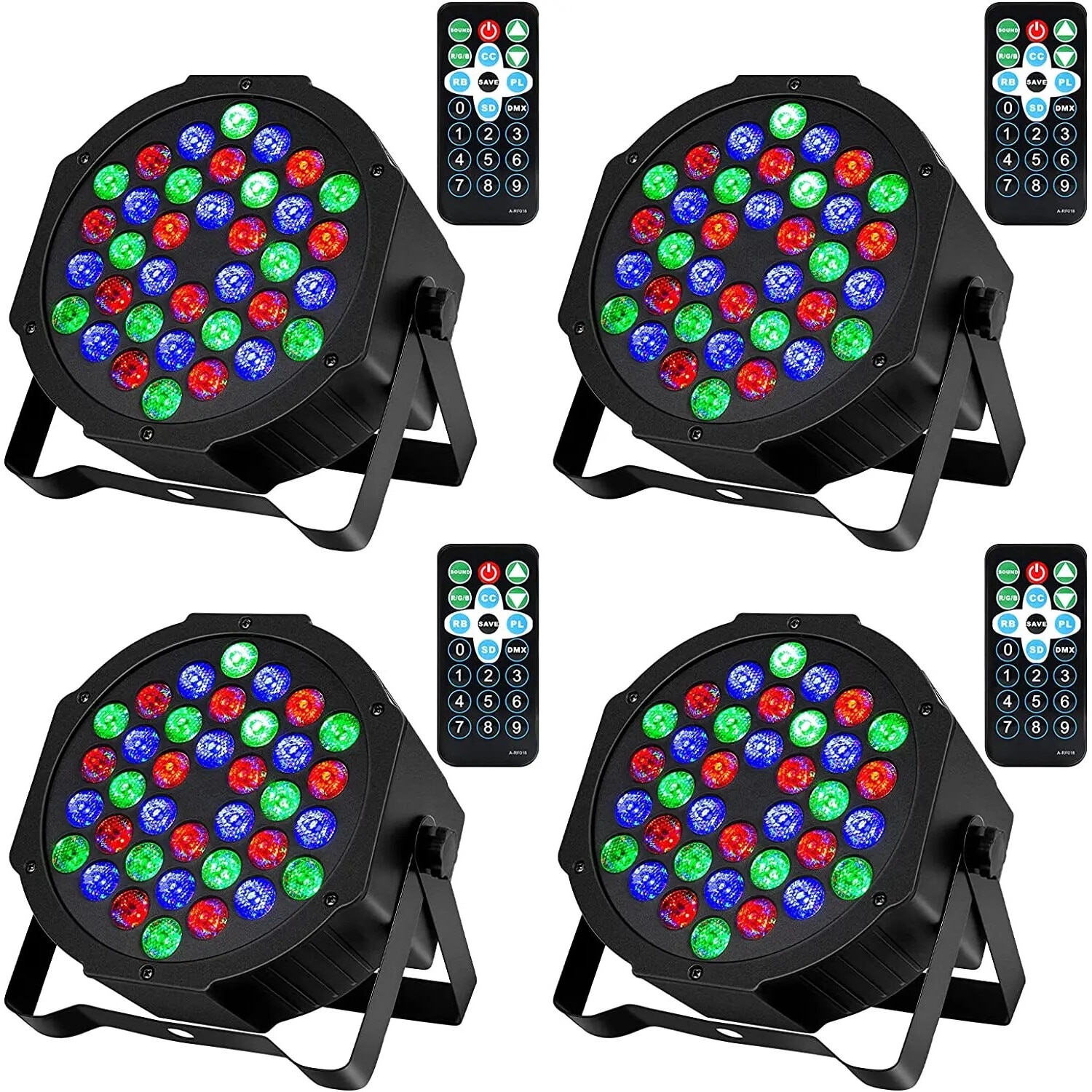 RGB LED PAR 36 lámpa, 7 DMX csatorna, stroboszkóp effekt, EU csatlakozó ...