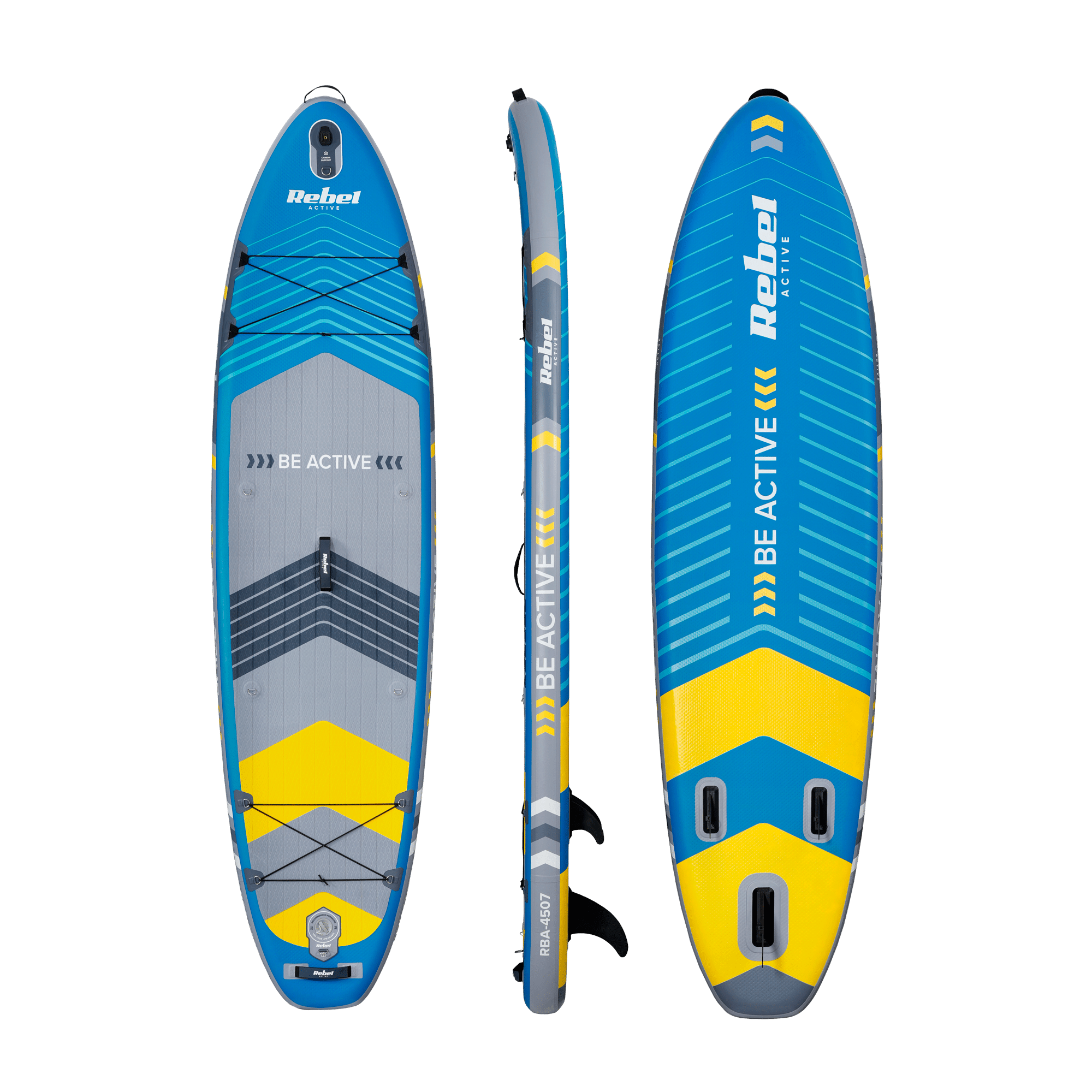 Placa SUP REBEL ACTIVE RBA-4507, 335x84x15cm, albastru/galben, 10kg ...