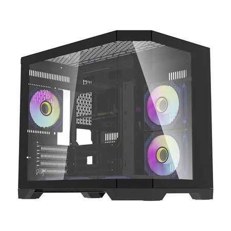 Carcasa pentru computer darkFlash FT418, Mini Tower, M-ATX, ITX, 6 ...
