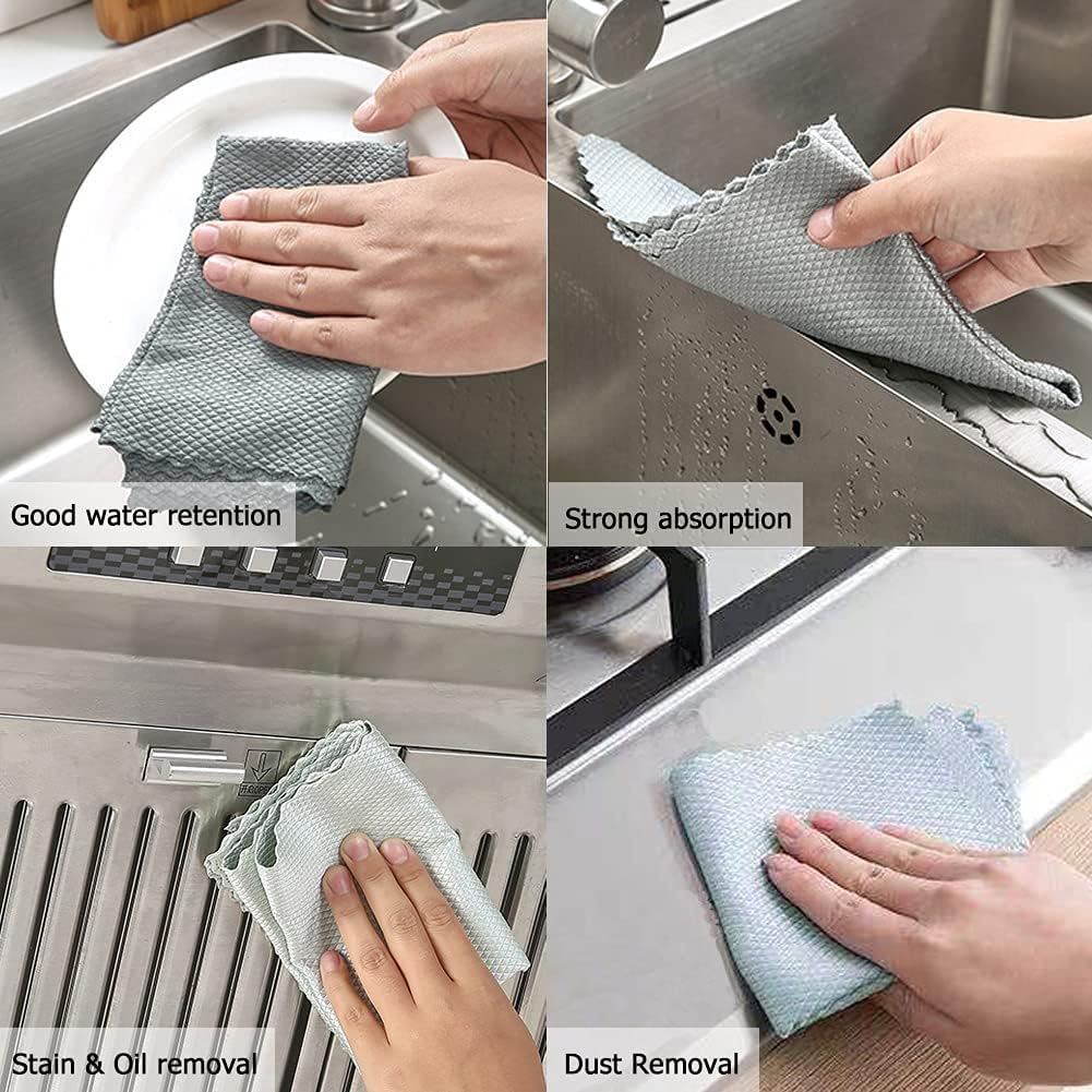 Set 11 Lavete Microfibra, Lavete magice, Design Solzi Peste, Curatare ...